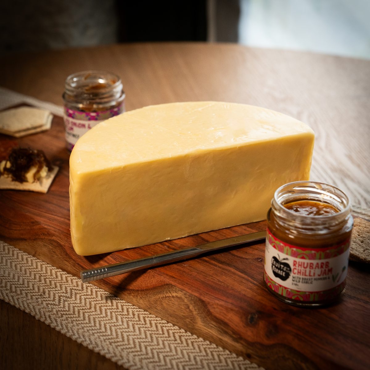 Traditional Derby Cheese Half Moon 1.4KG - Hartington Creamery