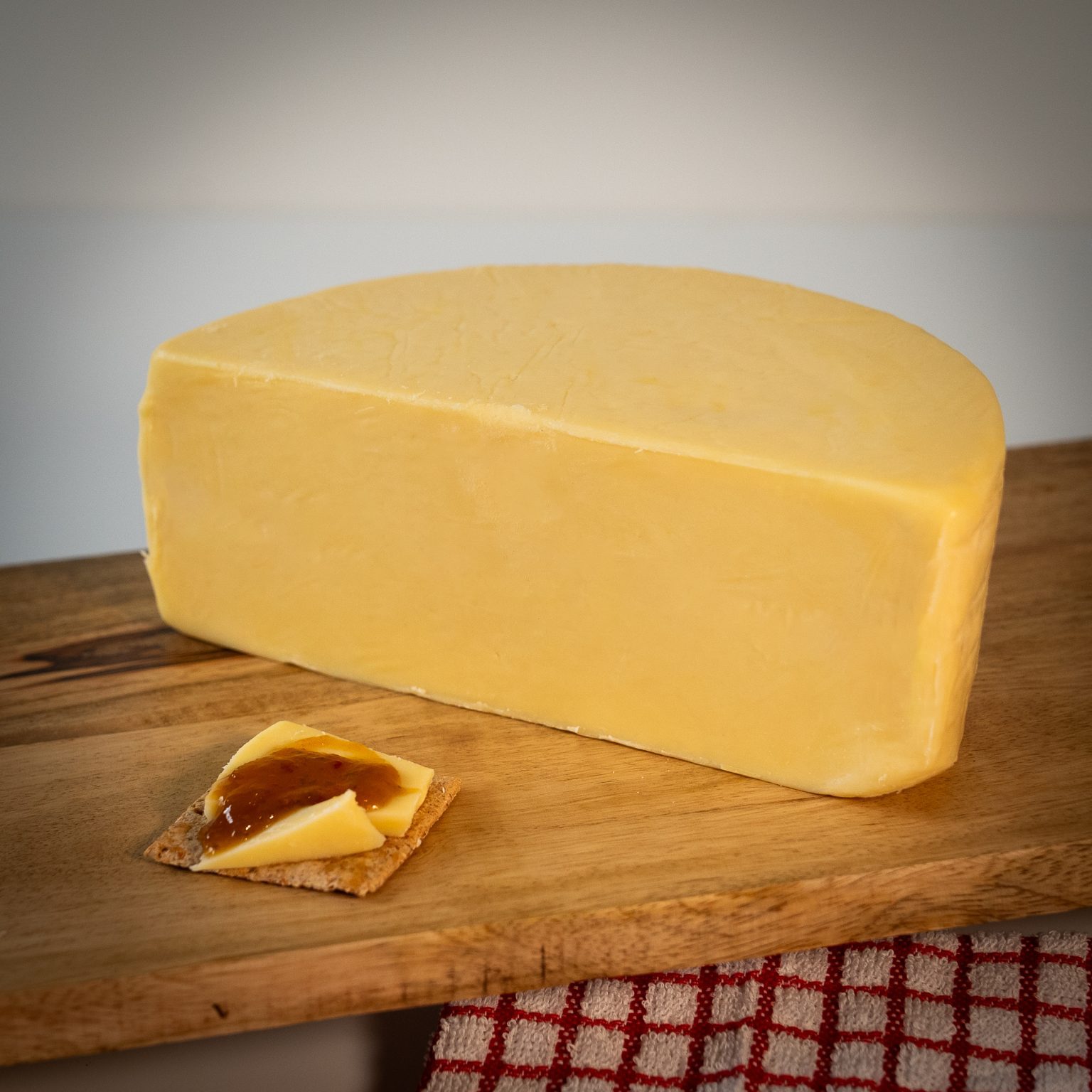 Traditional Derby Cheese Half Moon 1.4KG - Hartington Creamery